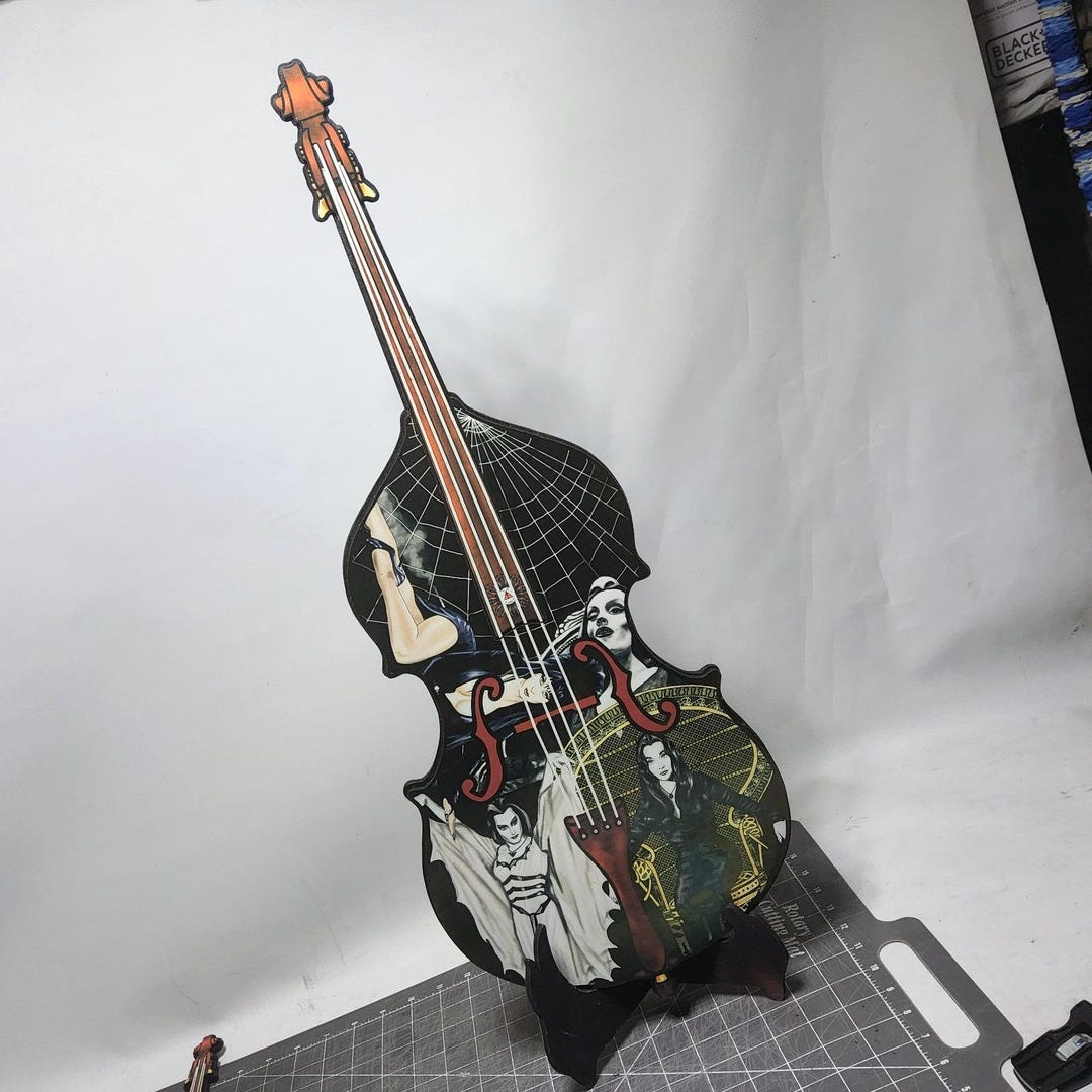 Classic Horror Pinup Girls Digital Art Cello 10x26 Laser Cut Print Goth ...