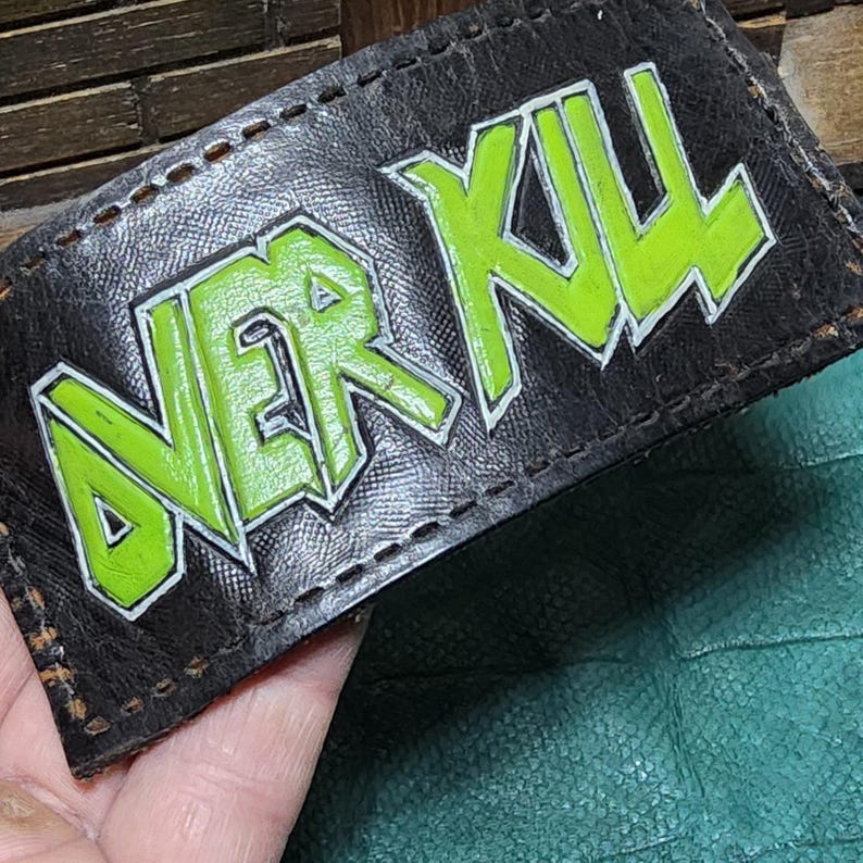 Overkill Leather Patch Laser Etched Set Music Rock Metal Print Pit ...
