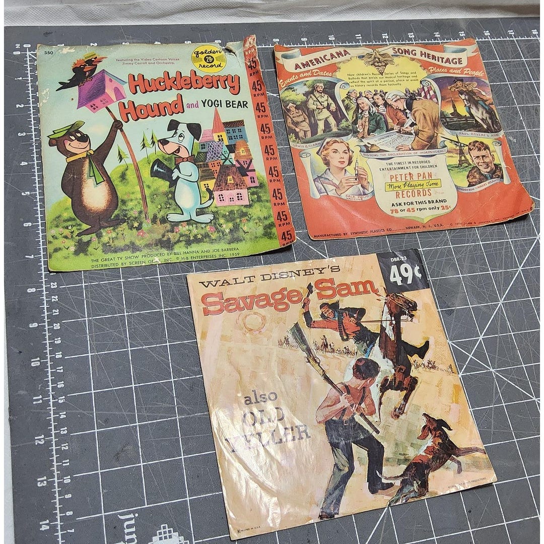 3 Records Golden Record Huckleberry Hound Yogi Bear Sam Railroad ...