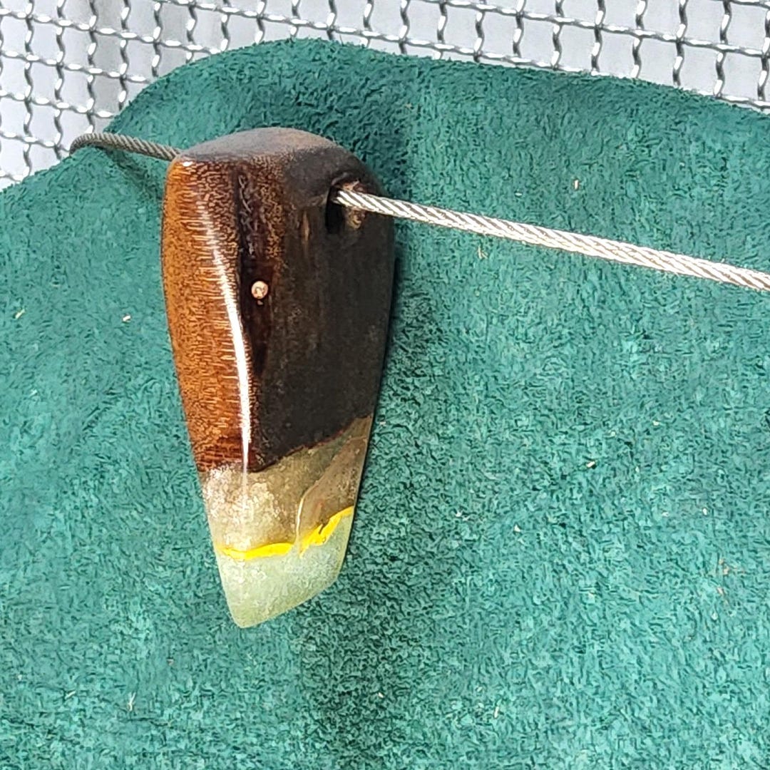 Handmade 300 Yr Old Cypress Wood Epoxy Resin Stainless Steel Pendant ...