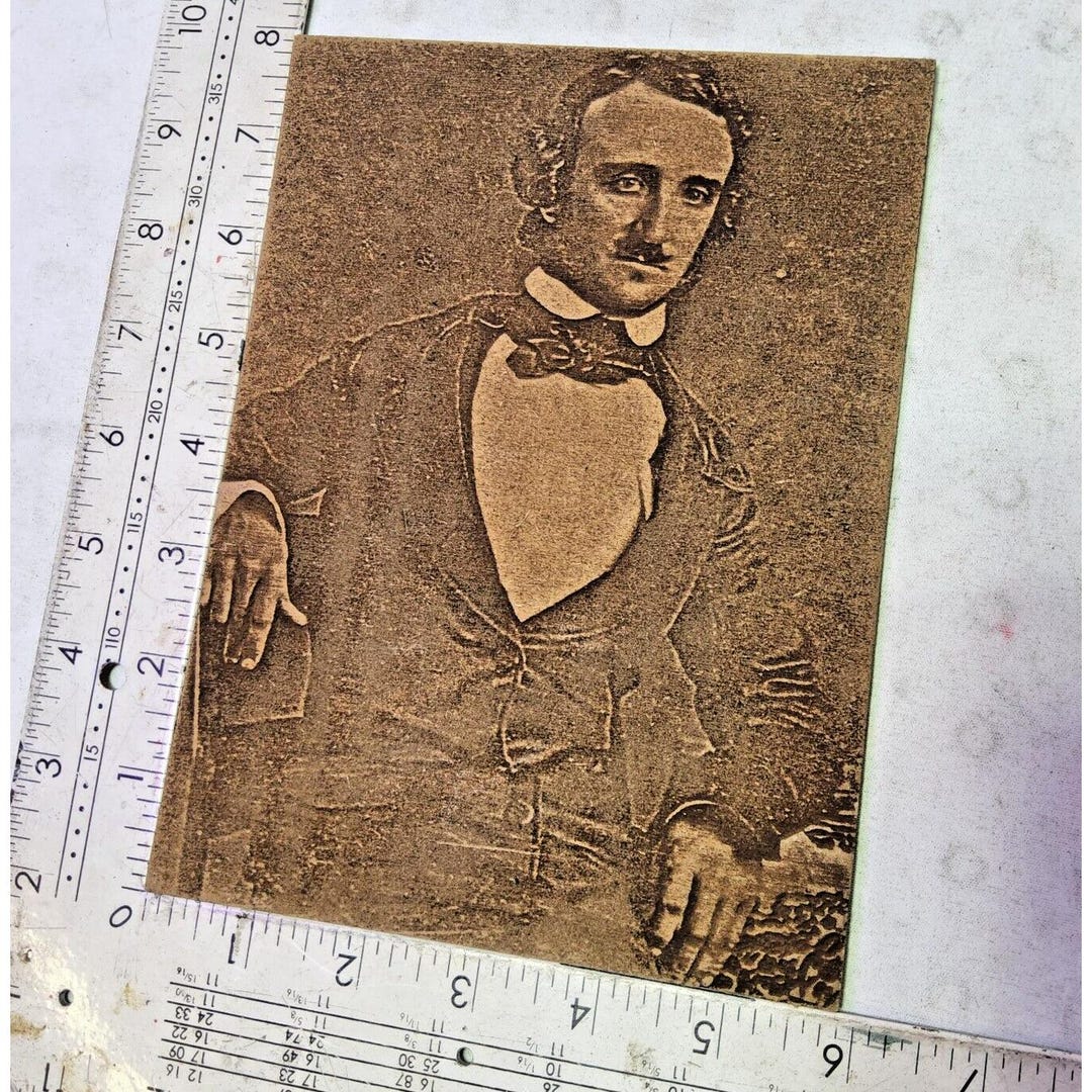 Laser Engraved Edgar Allen Poe Textured 3d Portrait Mdf Board 6x8 ...