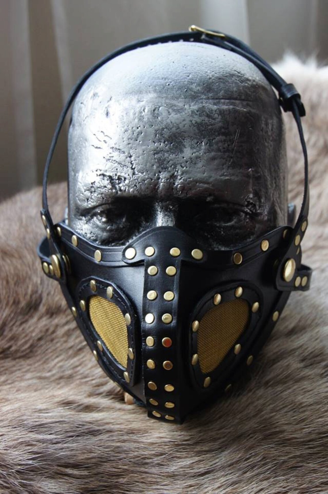 Leather Respirator Style Mask With Mesh Inserts - Etsy