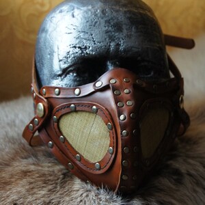 Leather Respirator Style Mask With Mesh Inserts - Etsy