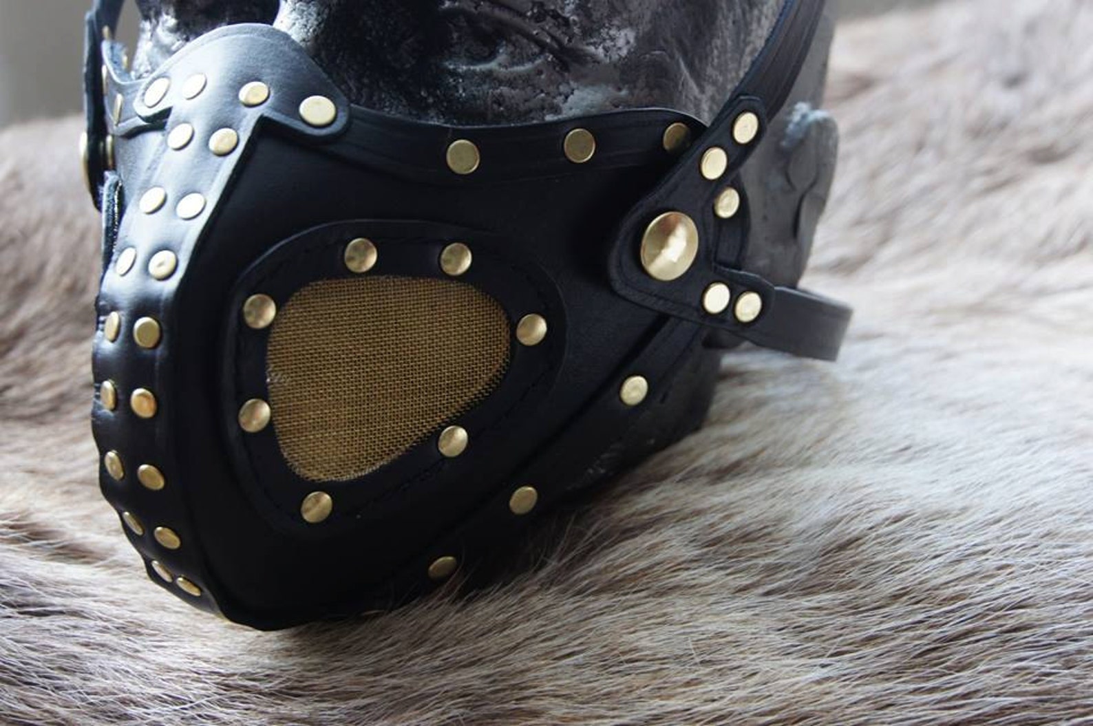 Leather Respirator Style Mask With Mesh Inserts - Etsy