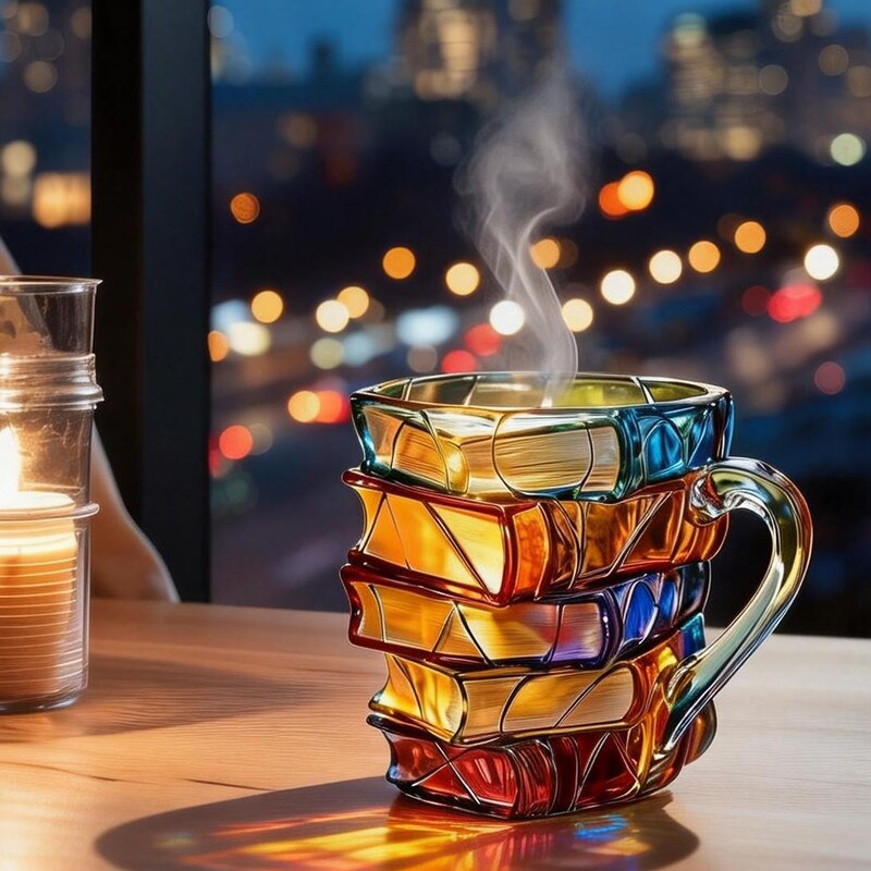 Stained Glass Book Mug - Etsy