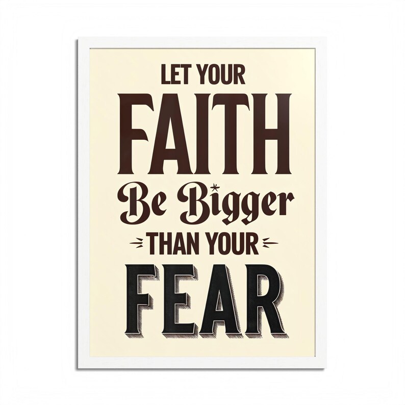 Inspirerende ingelijste poster: muurkunst motiverend citaat met geloof - Etsy Nederland