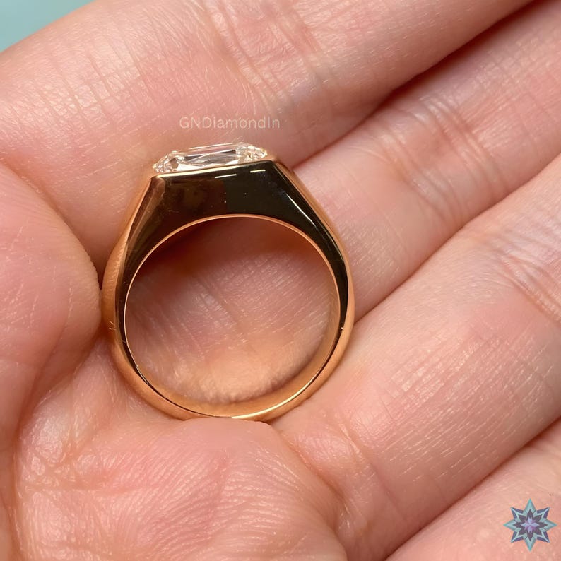 Anillo de compromiso de moissanita de 2 quilates con corte cojín este ...