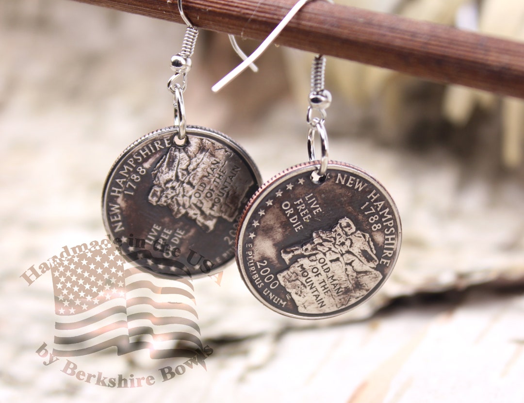 State Coin Earrings, Coin Earring, State Quarter Earring, State Earring ...