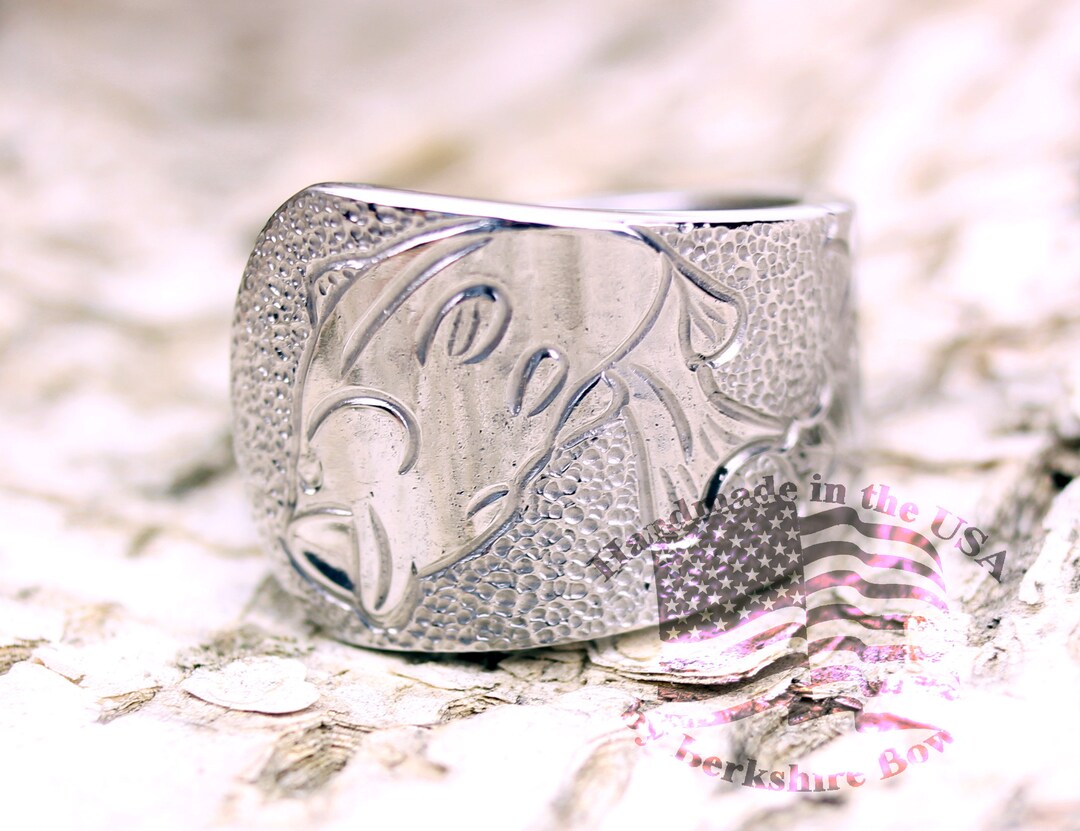 Bass Fish Spoon Ring, Fish Ring, Fish Spoon Ring, Bass Ring, Fishing ...