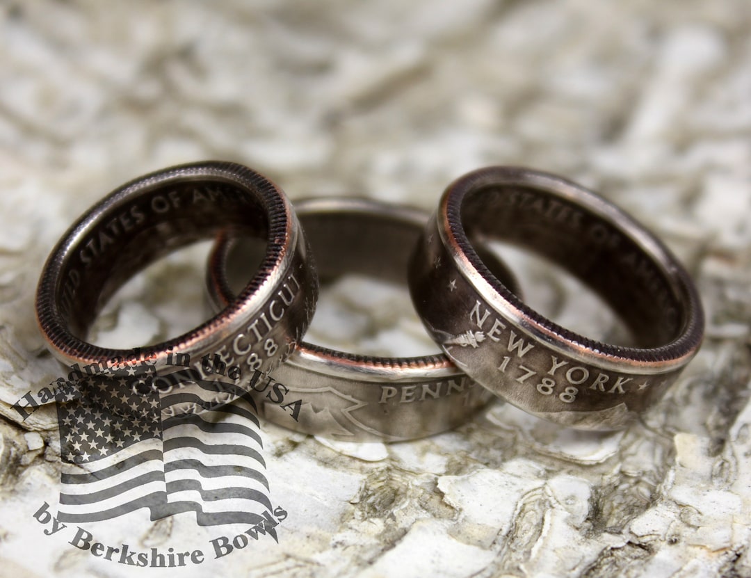 Handmade State Quarter Ring: Rustic Coin Jewelry - Etsy