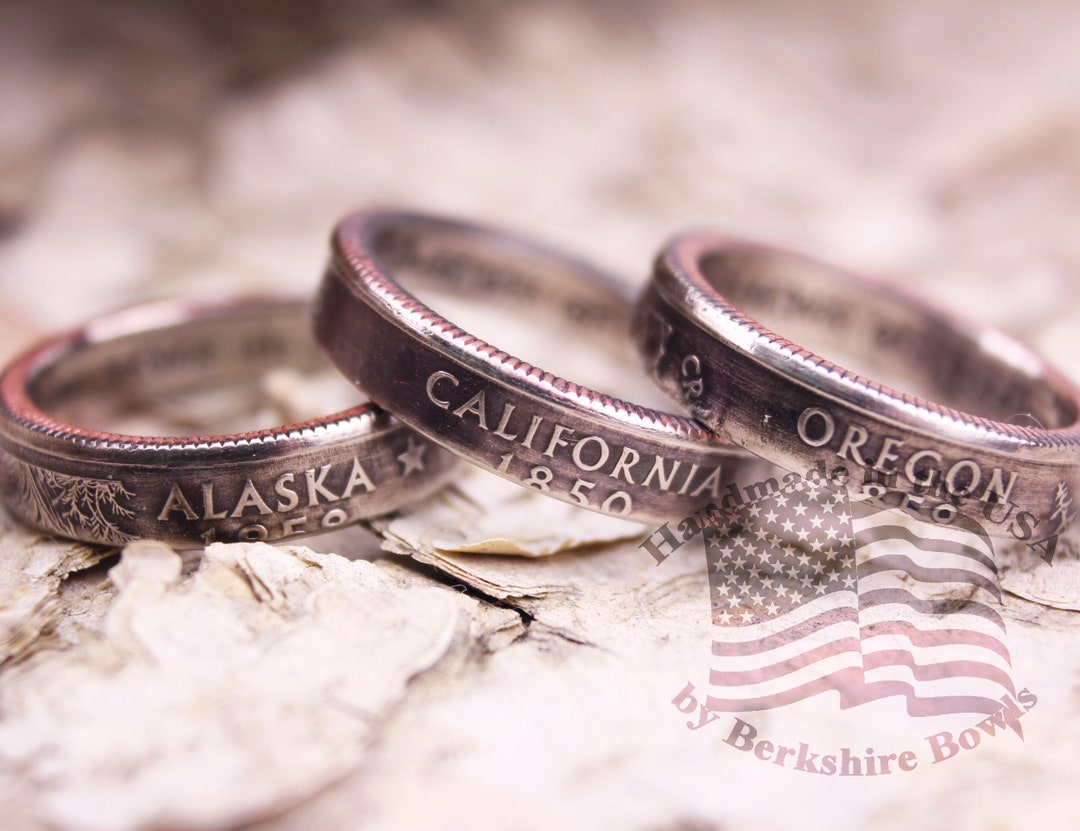 Thin State Quarter Ring, Thin Coin Ring, State Quarter Ring, State Coin ...