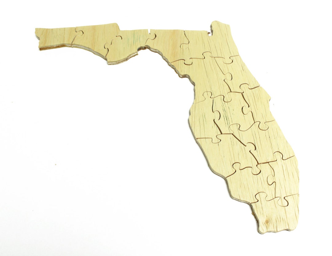 Florida Puzzle Wood Puzzle Educational Toy State Puzzle - Etsy