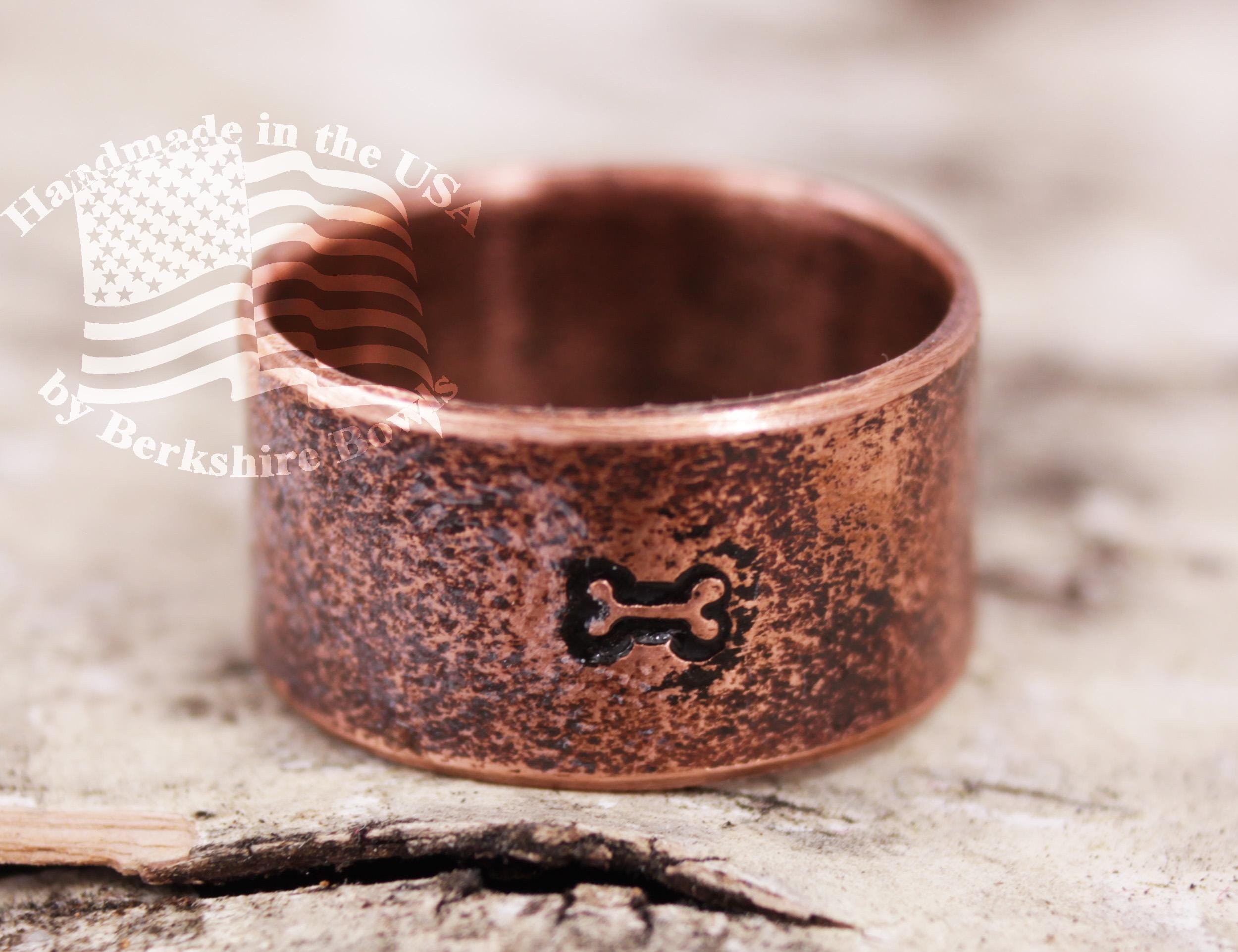 Stamped Copper Dog Bone Ring: Rustic Pet Lover Jewelry - Etsy