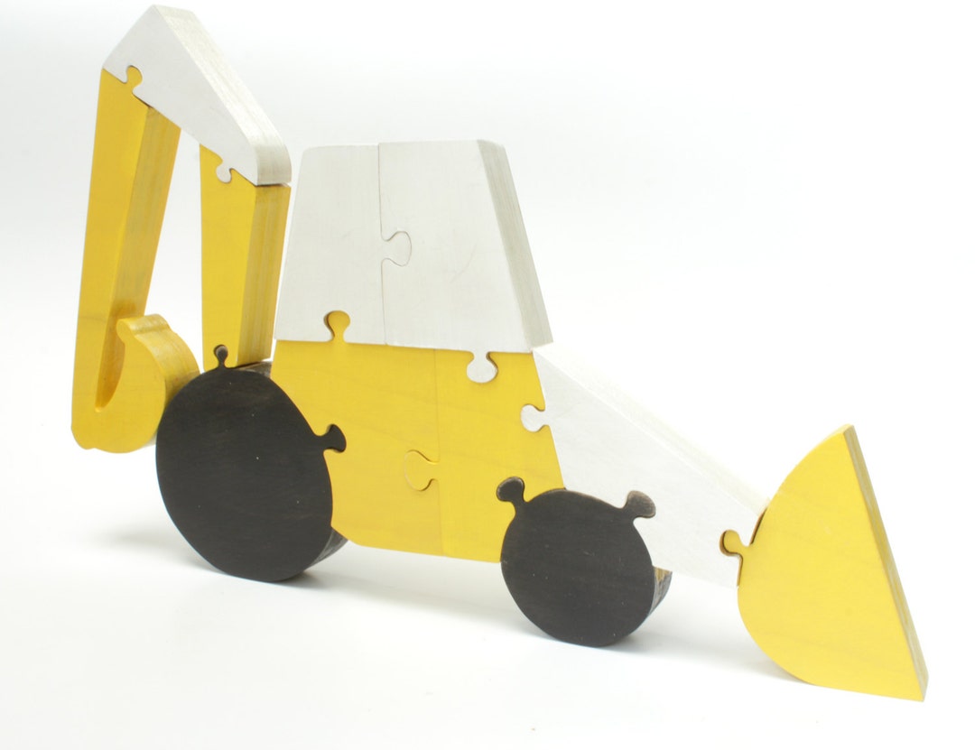 Standing Backhoe Puzzle Construction Toy Wood Puzzle Gift - Etsy