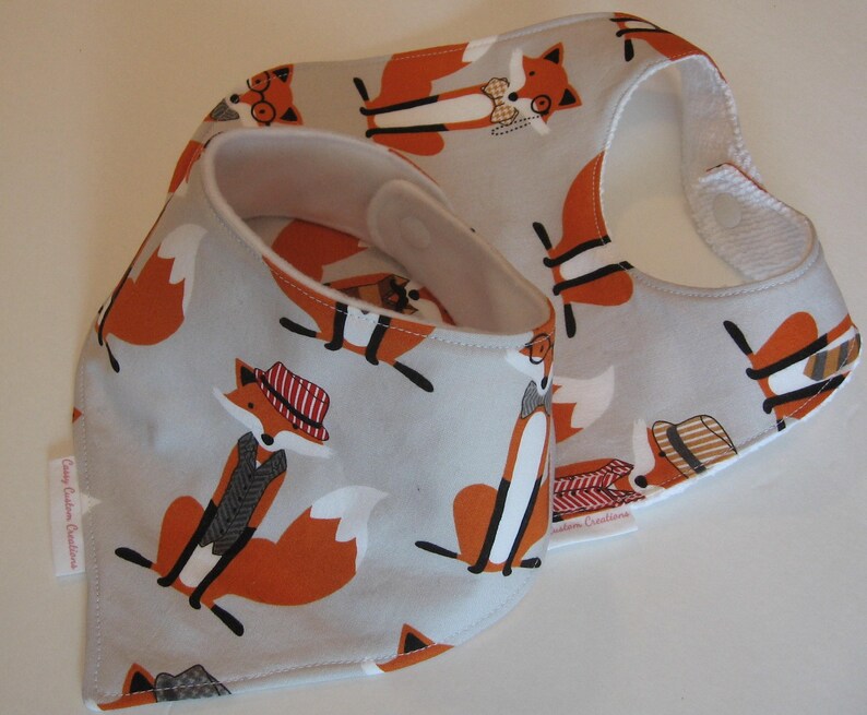 Fox Baby Bib Burp Cloth Gift Set /create Your Own Baby Shower Gift FREE ...