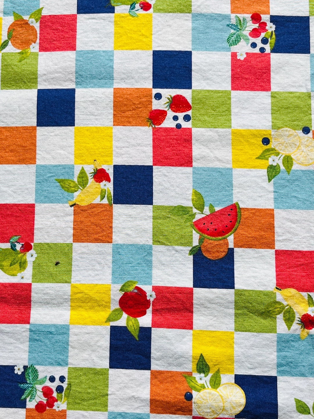 Novelty Fruit Print Cotton Fabric Remnant - Etsy