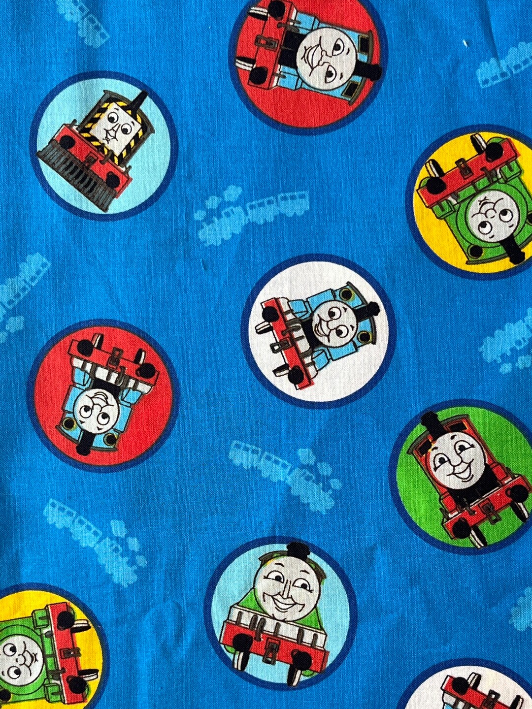 Thomas the Tank Engine Blue Fabric - Etsy