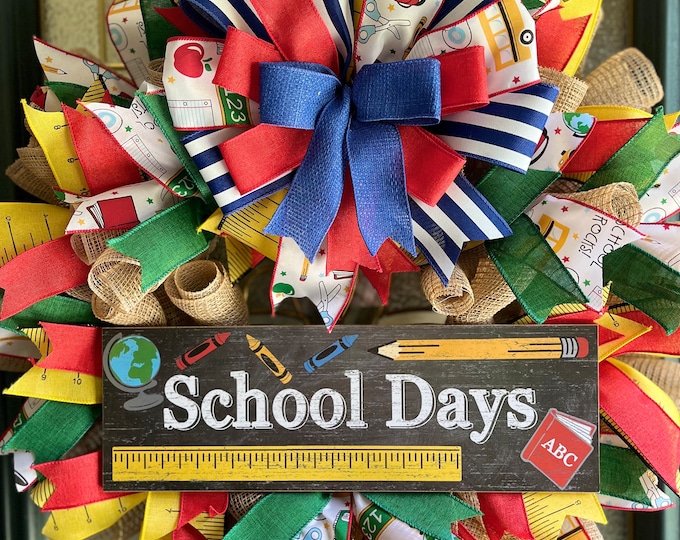 Colorful welcome to Our Class Teacher Wreath Perfect for Classroom ...