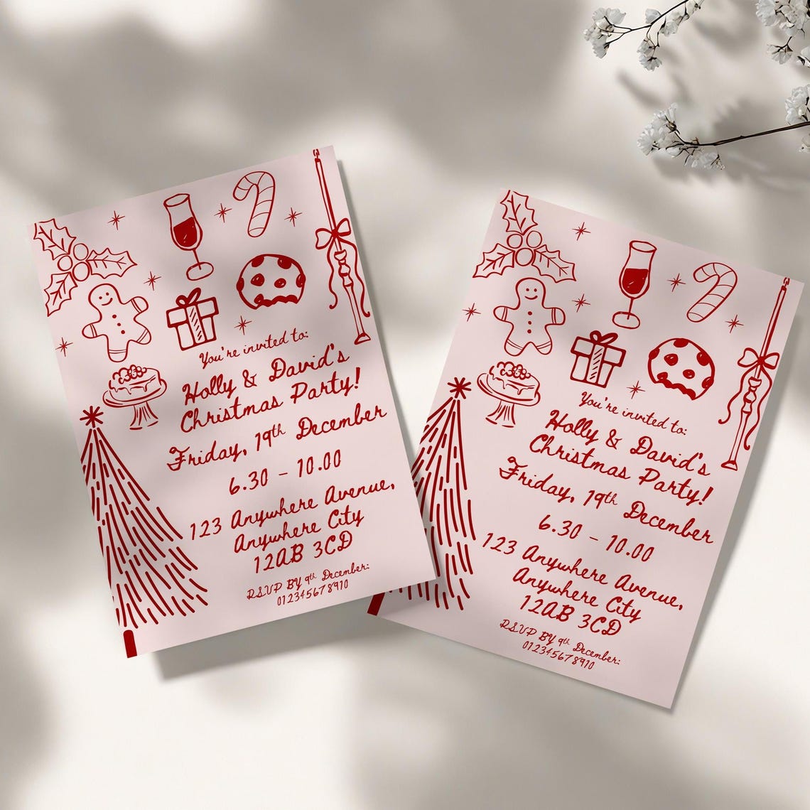 Editable Christmas Party Invitation | Festive Holiday Event (digital ...