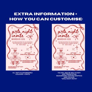 Girls Night Customisable Invitation Template – Fun Cocktail Party ...