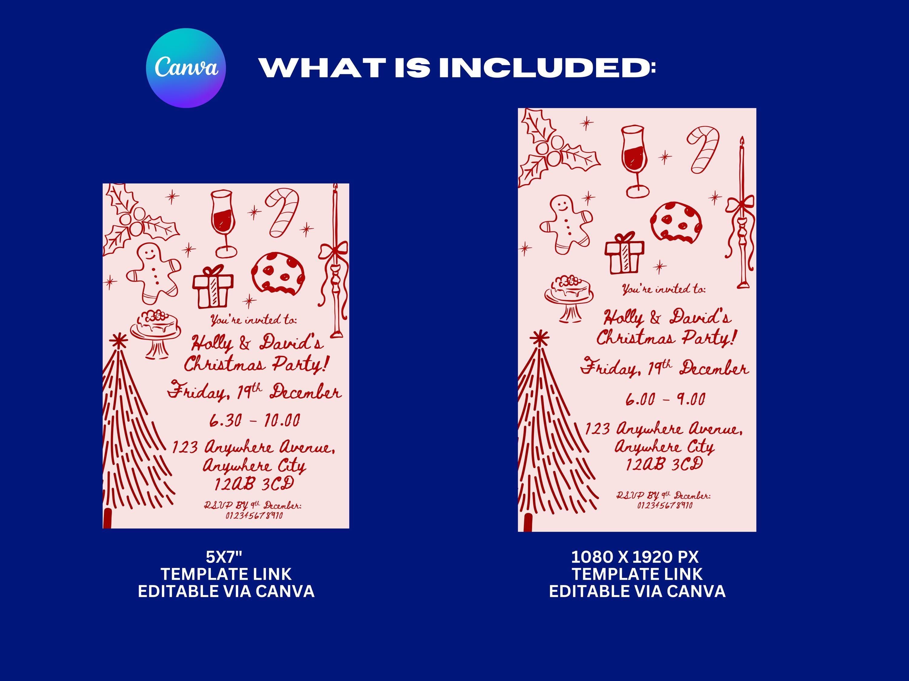 Editable Christmas Party Invitation | Festive Holiday Event (digital ...