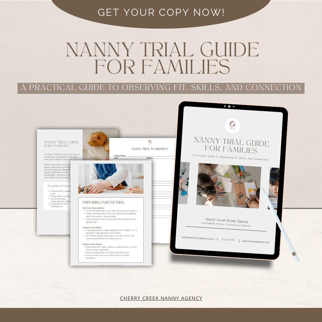 Nanny Trial Guide + Worksheet for Families (printable PDF) - Etsy