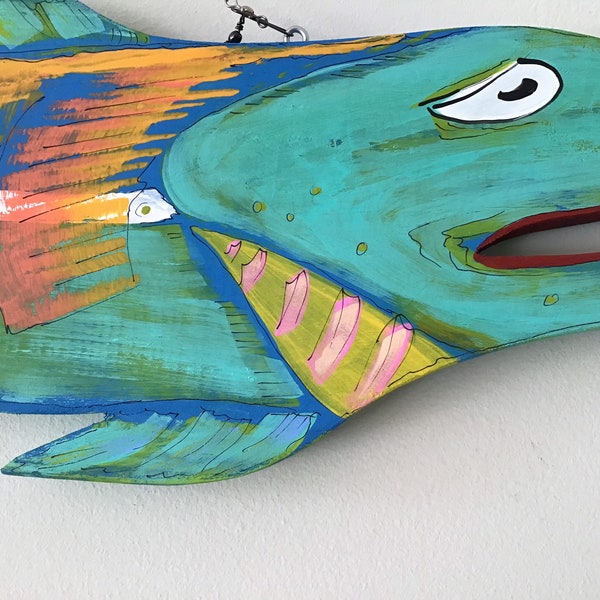 Painted Wood Fish - Etsy