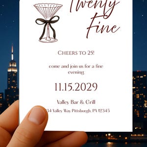 Twenty Fine Martini Birthday Invitation Template (digital) - Etsy