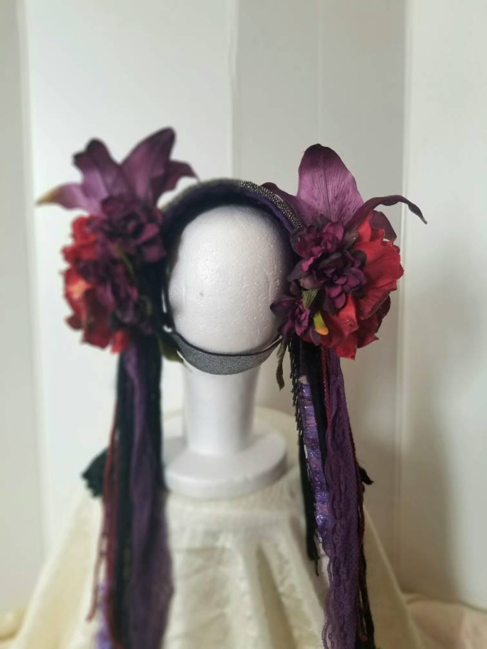 Purple Lily Red Rose Silver FCBD Fusion Belly Dance Adjustable | Etsy