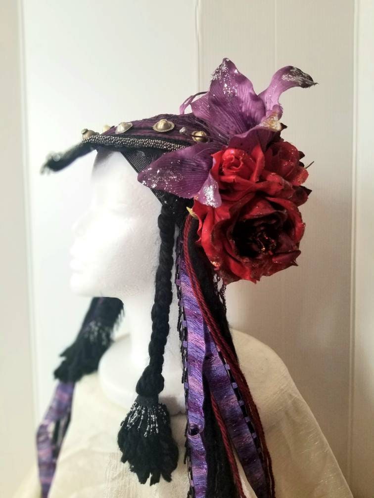 Purple Lily Red Rose Silver FCBD Fusion Belly Dance Adjustable - Etsy