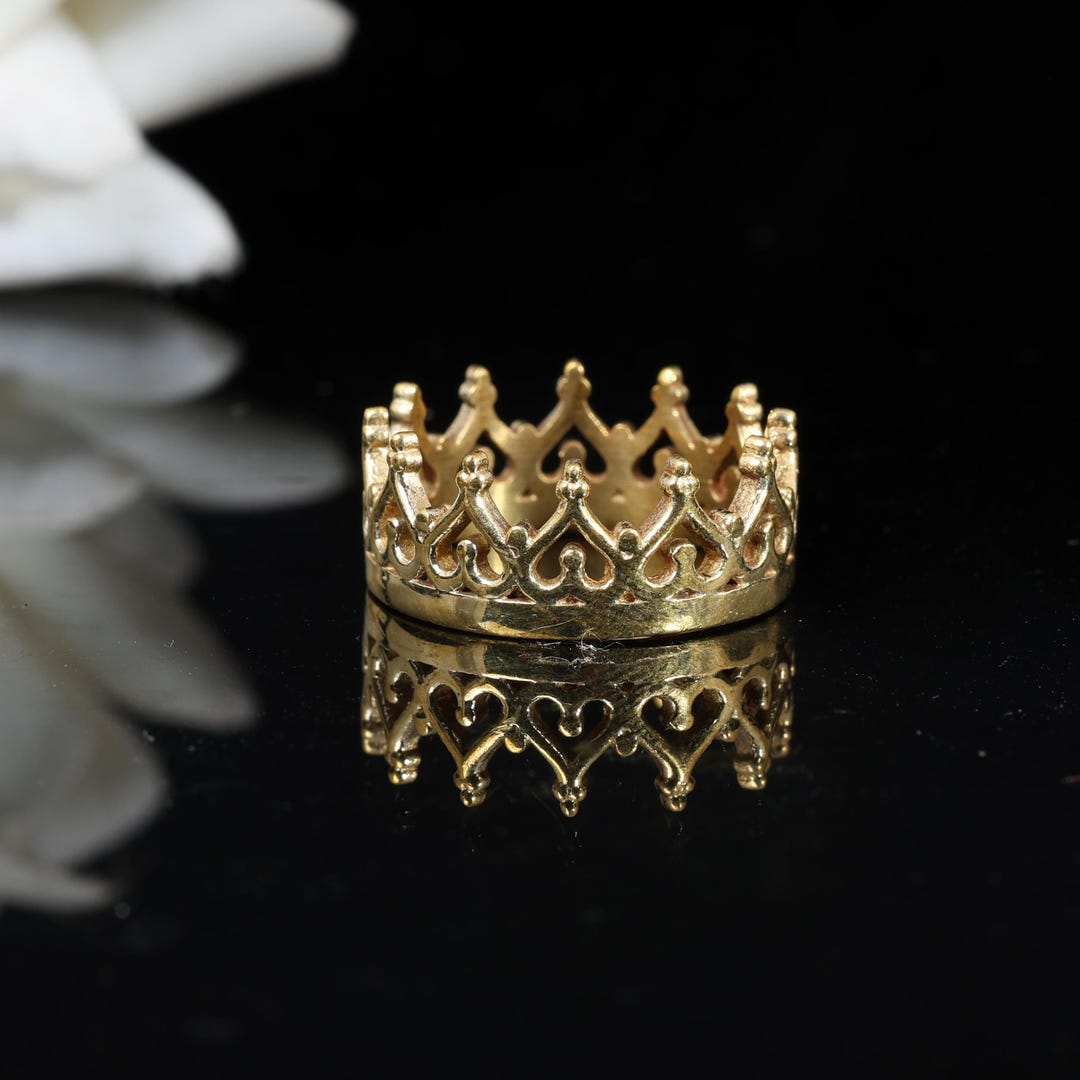 Handmade Brass Crown Ring: Princess Rings Jewelry - Etsy