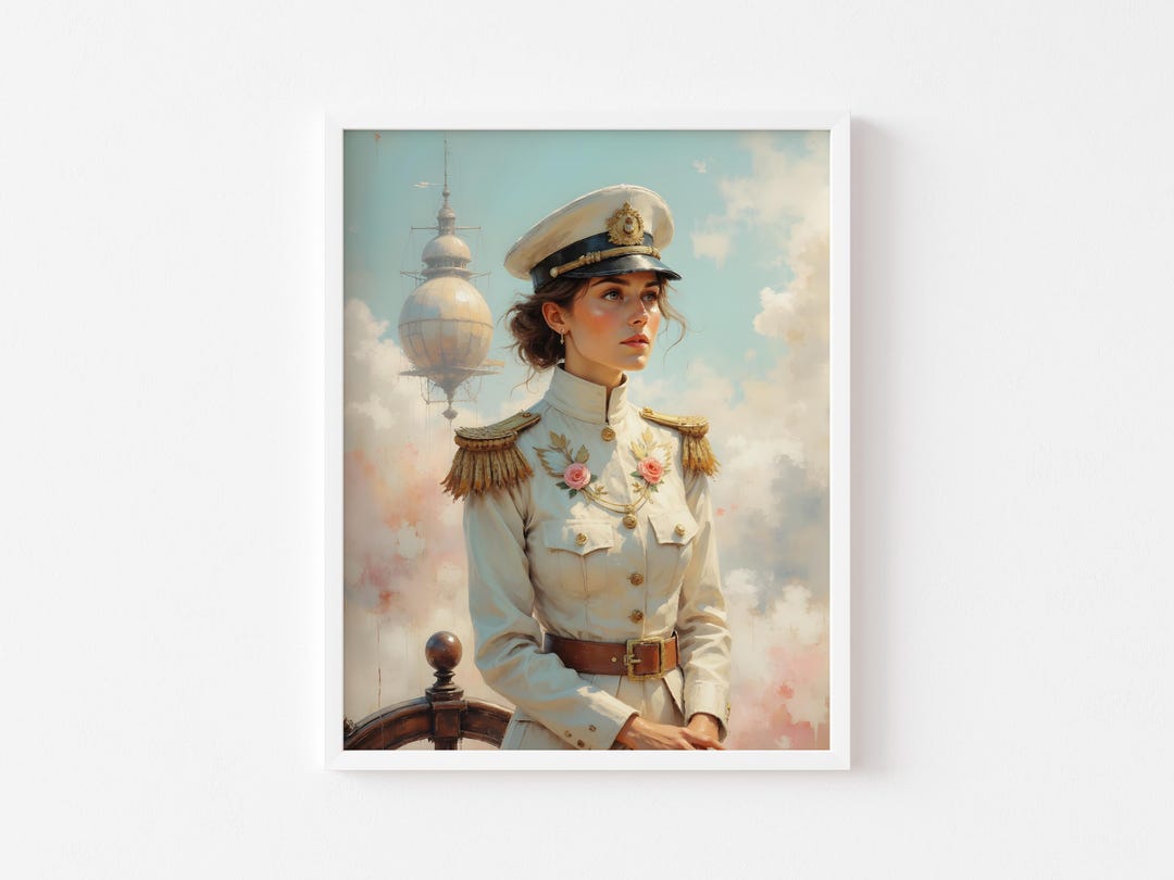 Vintage Naval Officer Portrait - Classic Military Art, Elegant ...