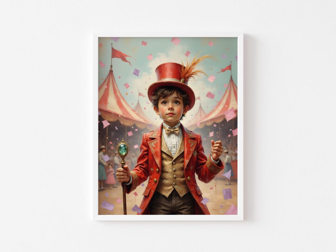 Vintage Circus Ringmaster Portrait - Detailed Digital Art Print ...