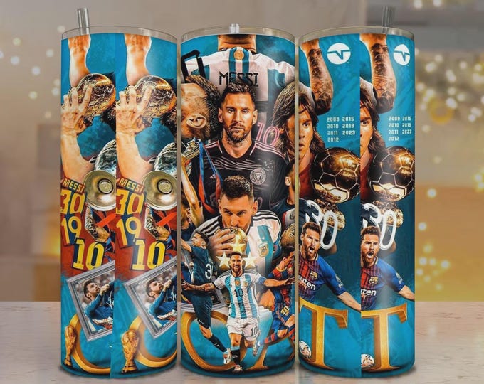 Lionel Messi Legacy Tumbler Wrap – 20oz World Cup Soccer PNG ...