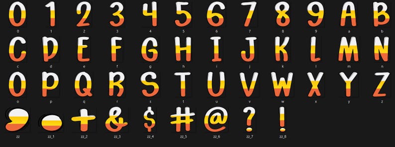 Halloween Doodle Alphabet & Number PNG Set: Spooky Letters Clipart ...