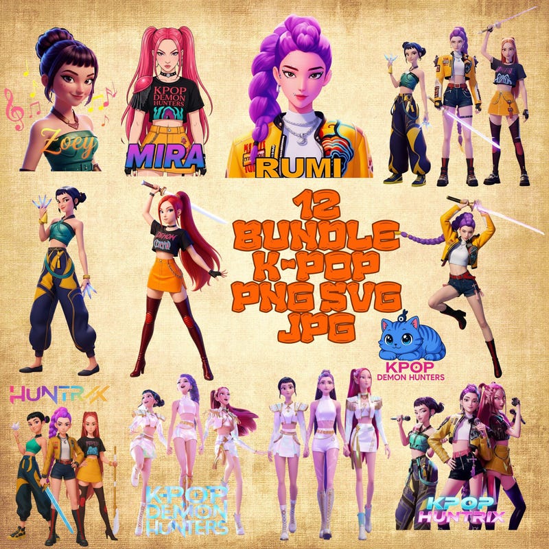 Huntrix Characters Png - Etsy