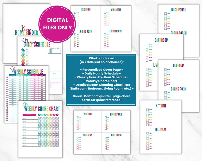 Editable Kids Home Binder & Chore Chart | Daily and Weekly Schedule ...