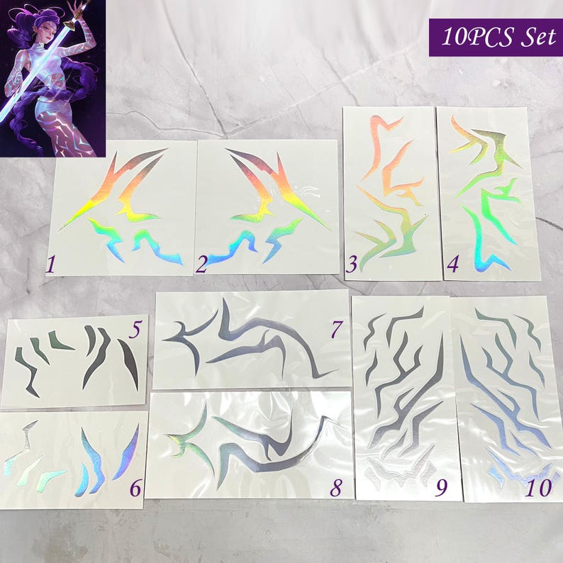 K-pop Demon Hunters Temporary Tattoo Set, Rumi & Jinu Patterns, Saja Boys, Cosplay, Luminous ...