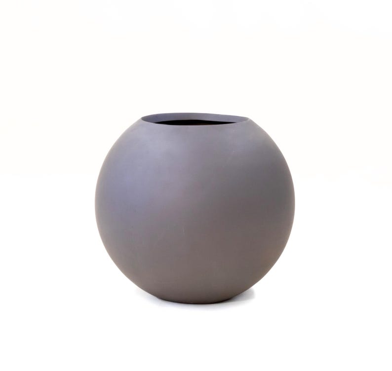 Modern Round Fiberglass Planter – Outdoor & Indoor Lightweight Pot ...