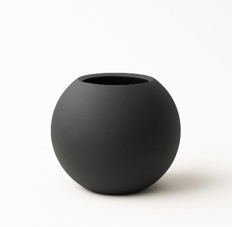 Modern Round Fiberglass Planter – Outdoor & Indoor Lightweight Pot ...