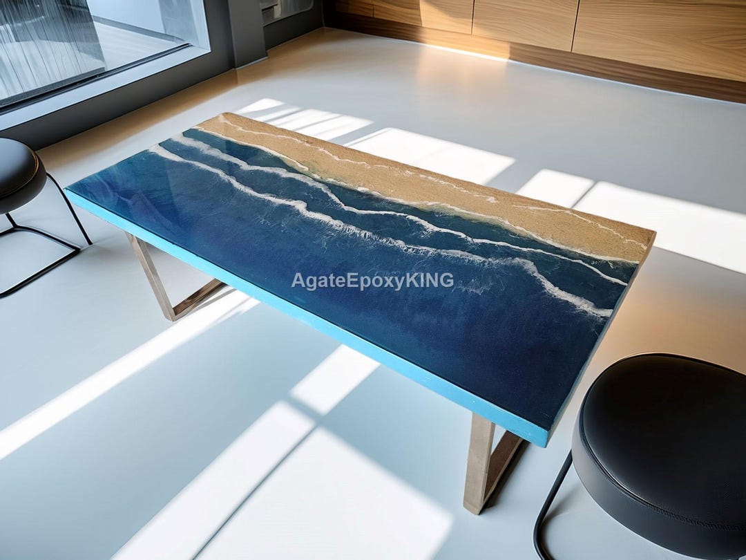 Marvelous Handcrafted Myrtle Epoxy Resin River Table – Live Edge Wood ...