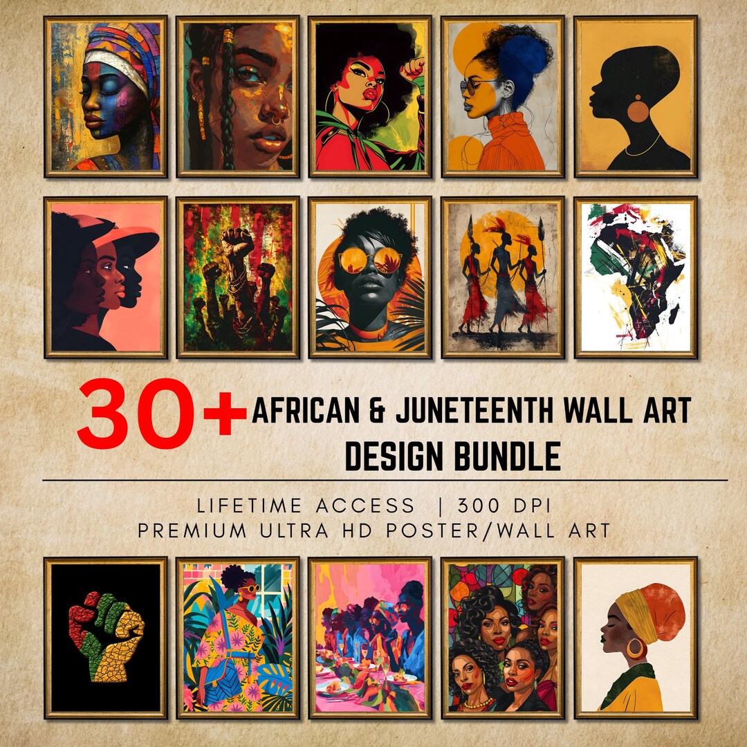 Juneteenth & African American Wall Art Bundle: Black Culture Prints ...