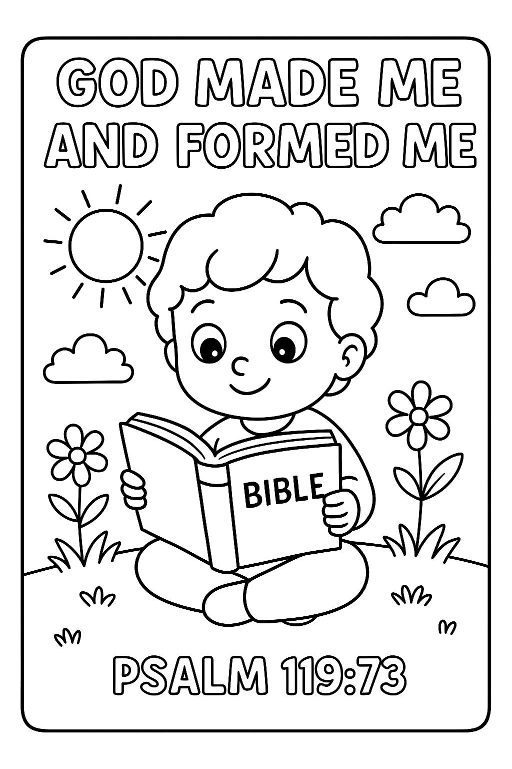 Christian Kids Coloring Page Bible Verse Coloring Sheet Printable - Etsy