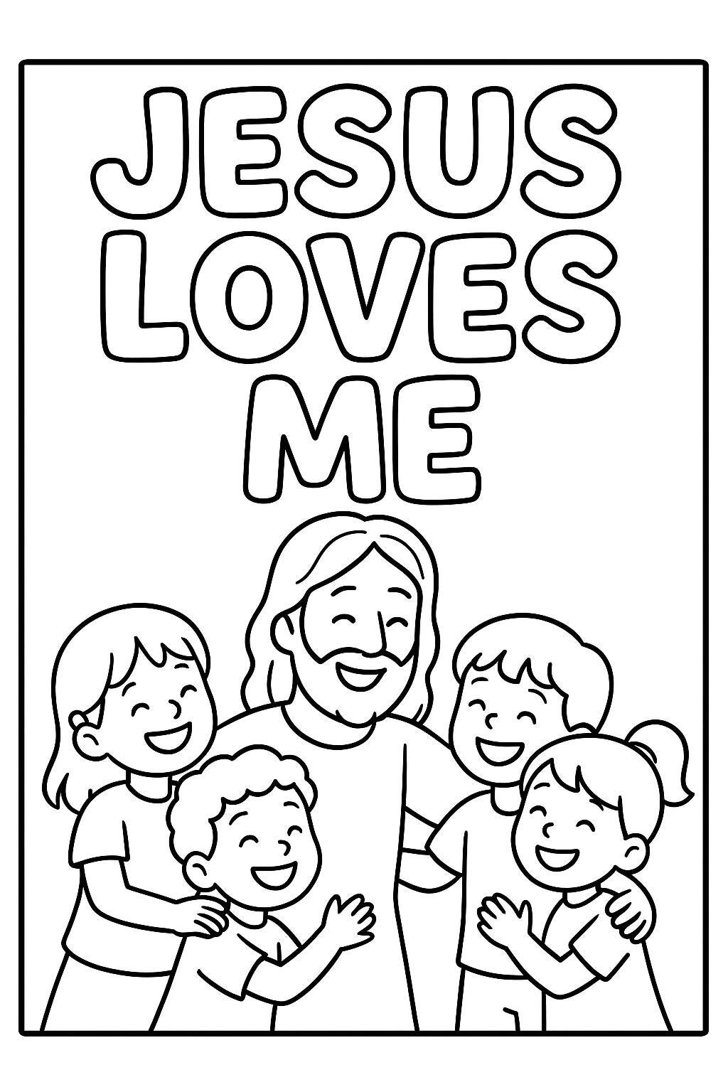Jesus Loves Me Coloring Page: Christian Kids Bible Activity (printable ...
