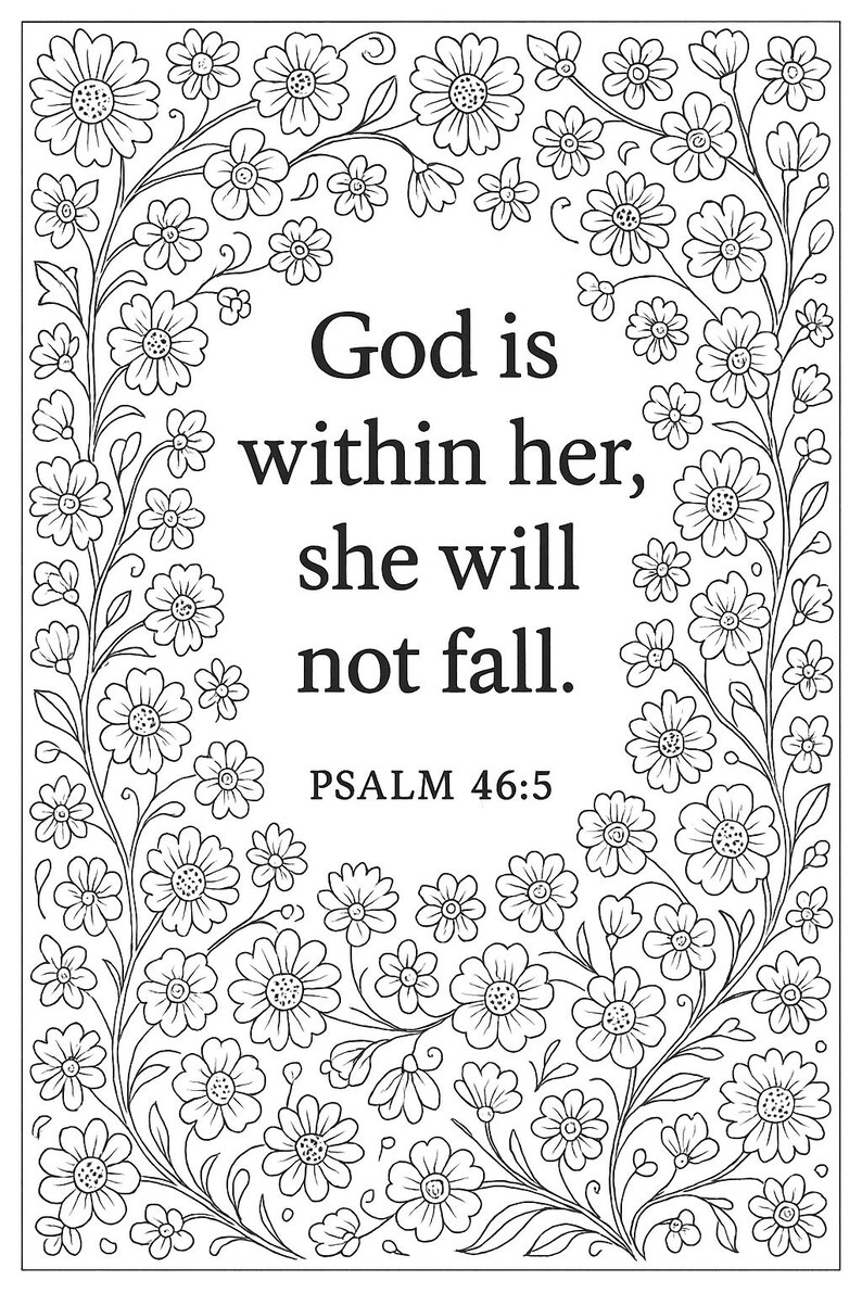 Christian Adult Coloring Pages Bundle: 5 Printable Bible Verse Designs ...