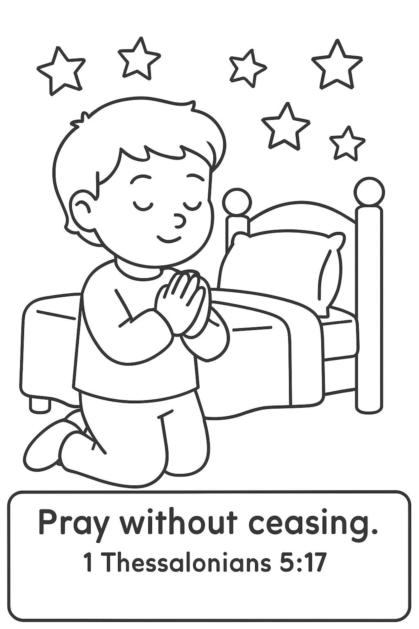 Christian Prayer Coloring Page for Kids - Bible Verse Printable ...