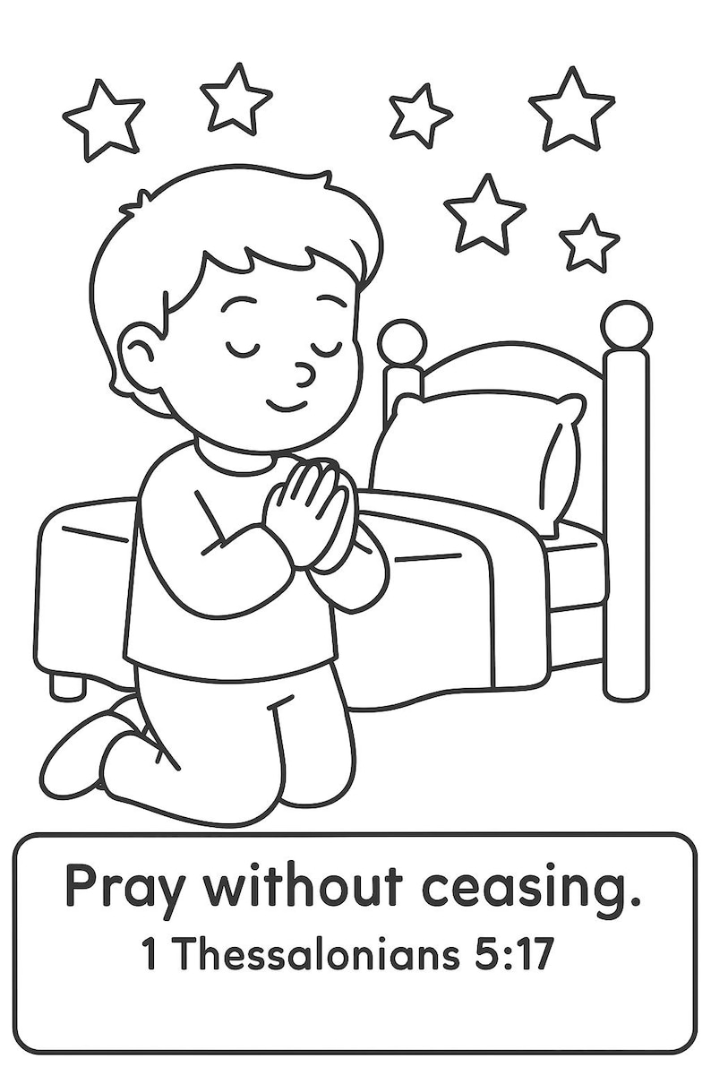 Christian Prayer Coloring Page for Kids - Bible Verse Printable ...