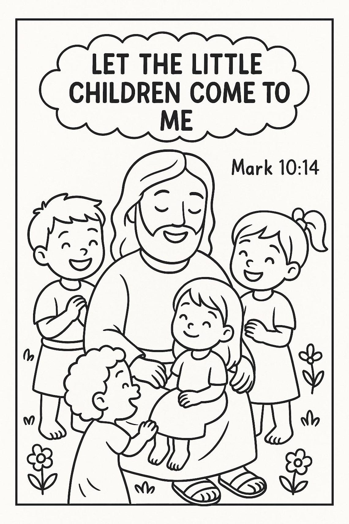 Bible Verse Coloring Page: Christian Kids Printable (8.5x11in Digital ...