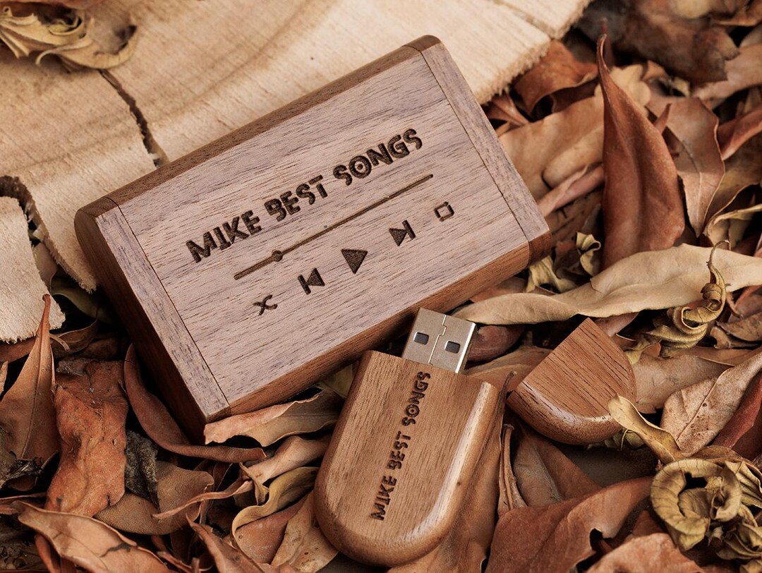 Musician Wooden USB Drive With Gift Box, Custom Wedding Photo Storage ...