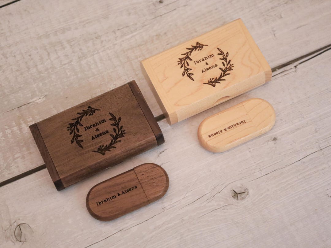 Custom Engraved Wooden USB for Wedding Keepsakes, Personalised Flash ...